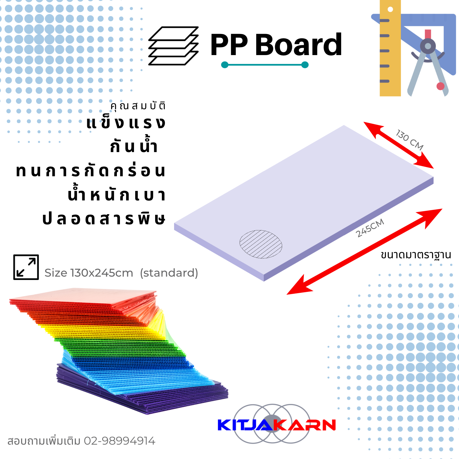 PP Board แผ่นฟิวเจอร์บอร์ด PP Corrugated